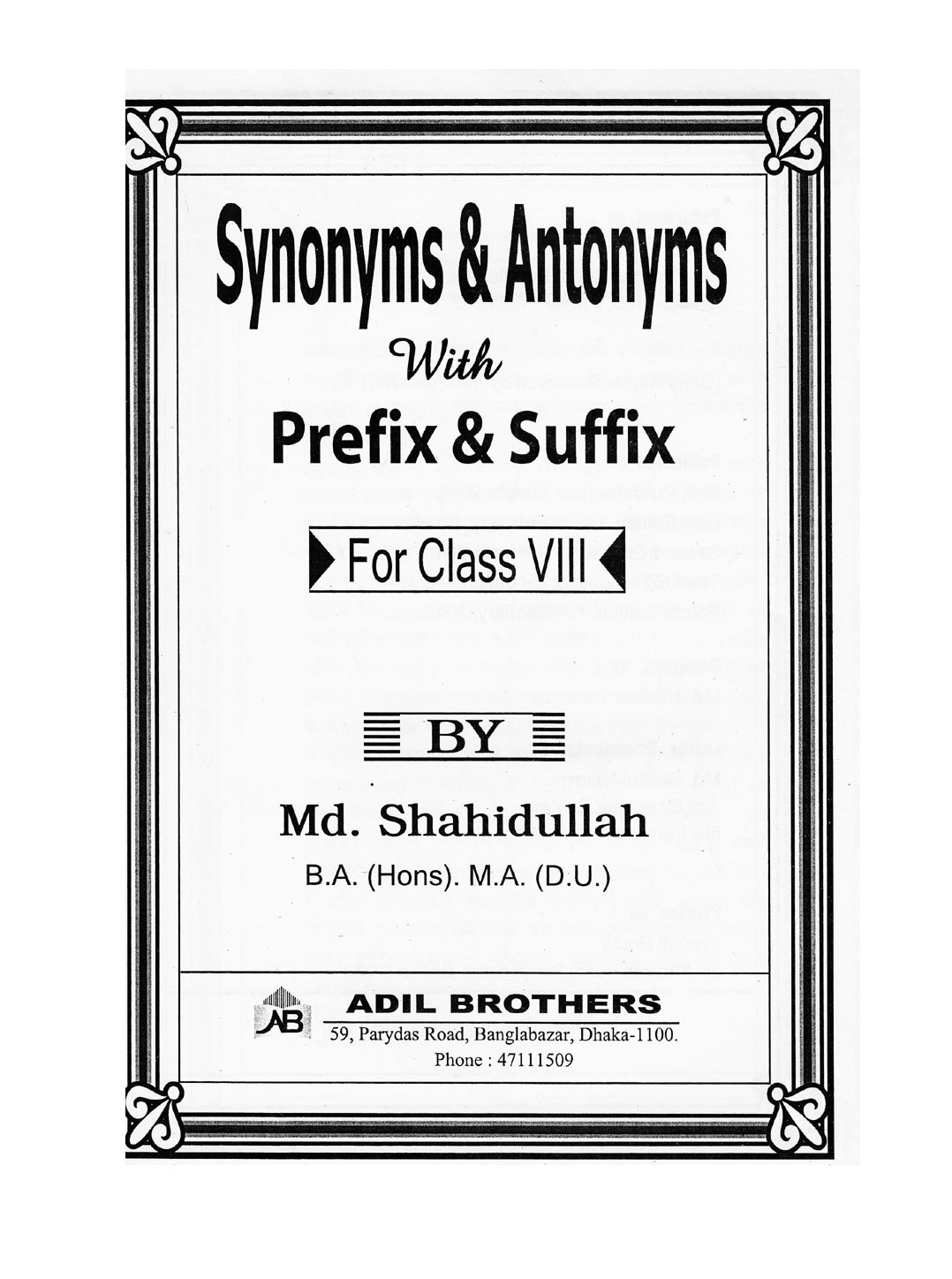 Synonyms And Antonyms with Prefix and Suffix (For Class VIII ...